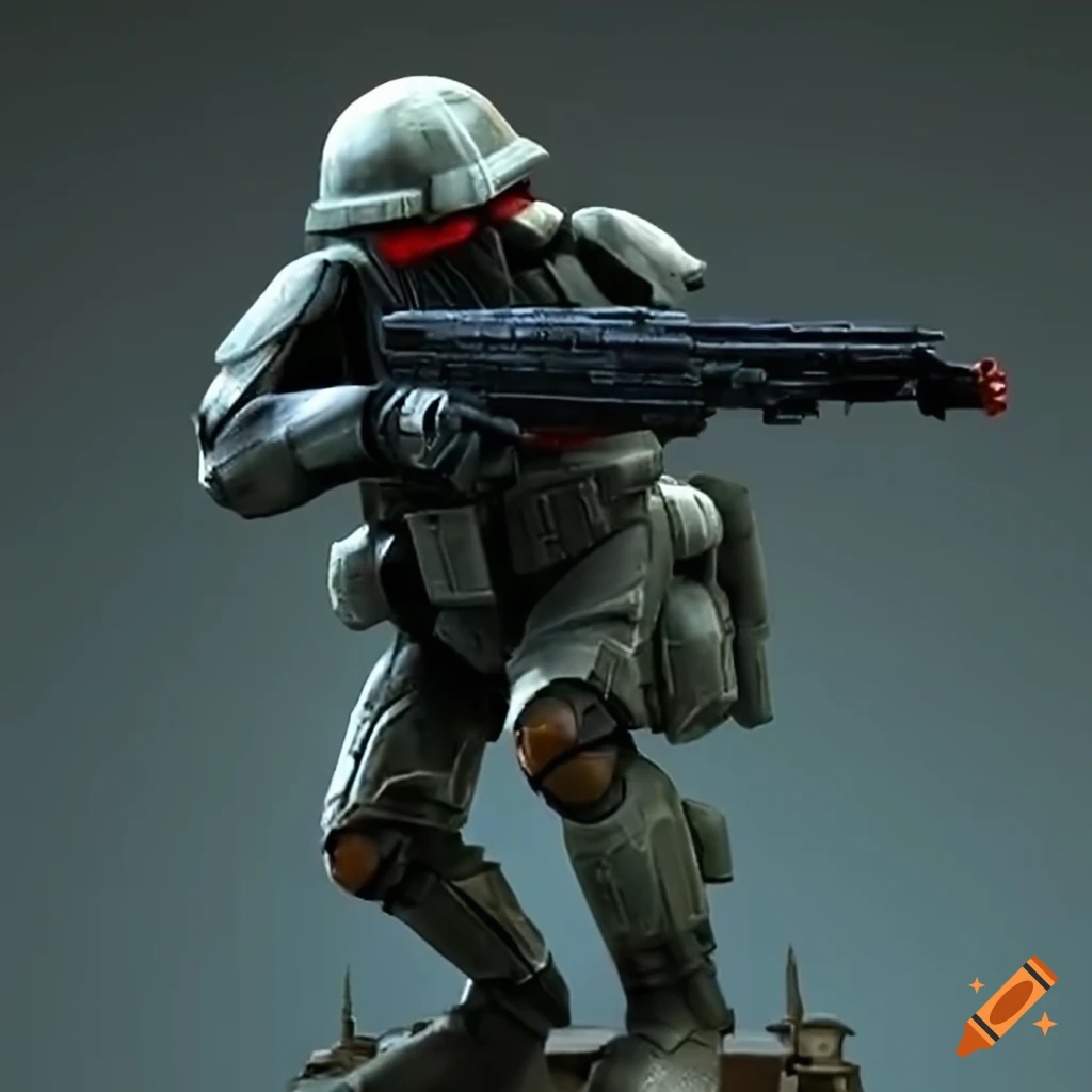 Large battalion of storm grey Starship Troopers marching in formation ...