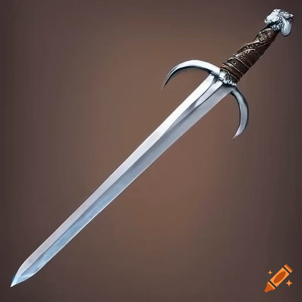 Detailed design on a knight's broadsword on Craiyon