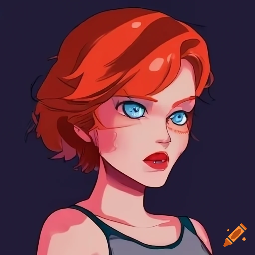 Barbara from Batman animated series with red hair and ice-blue eyes ...