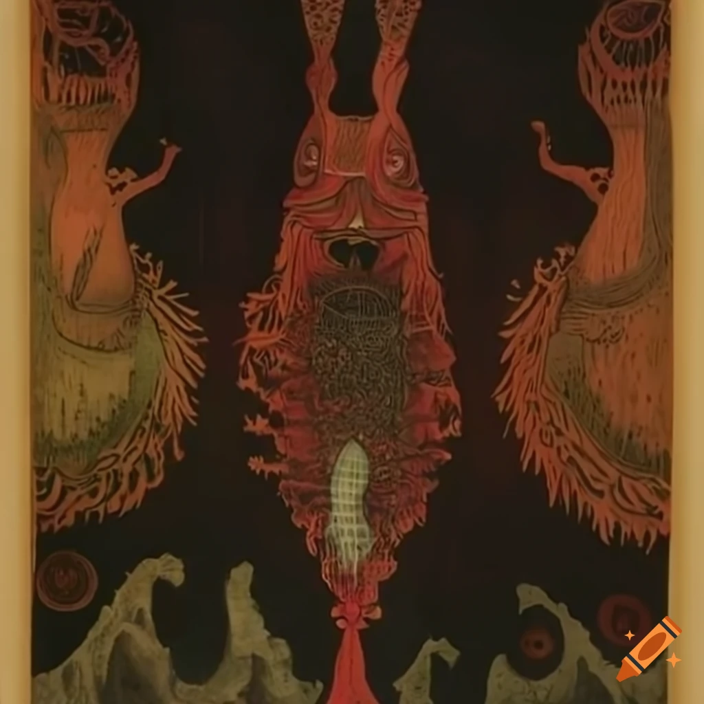 Illustration of native salish creature and animal motifs with spirit ...