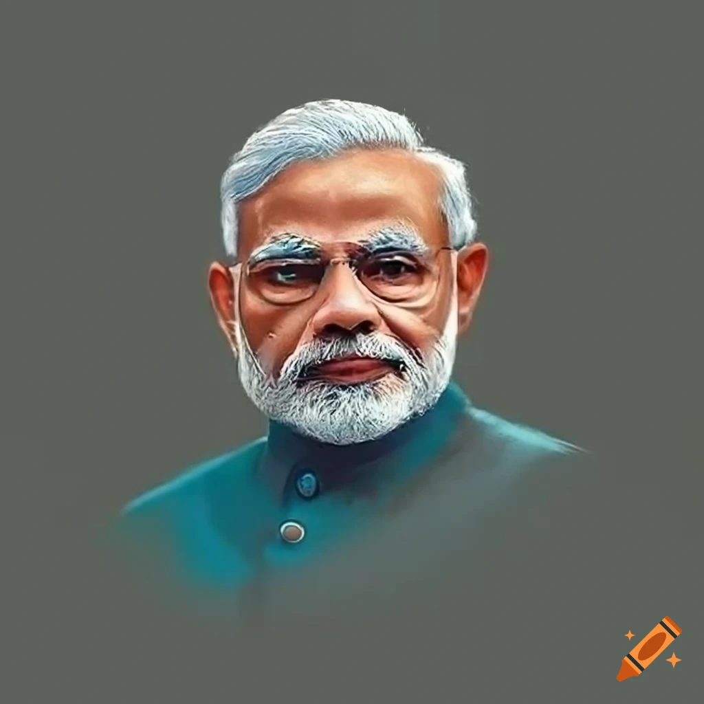 Indian Prime Minister Narendra Modi with aesthetic dark background on ...