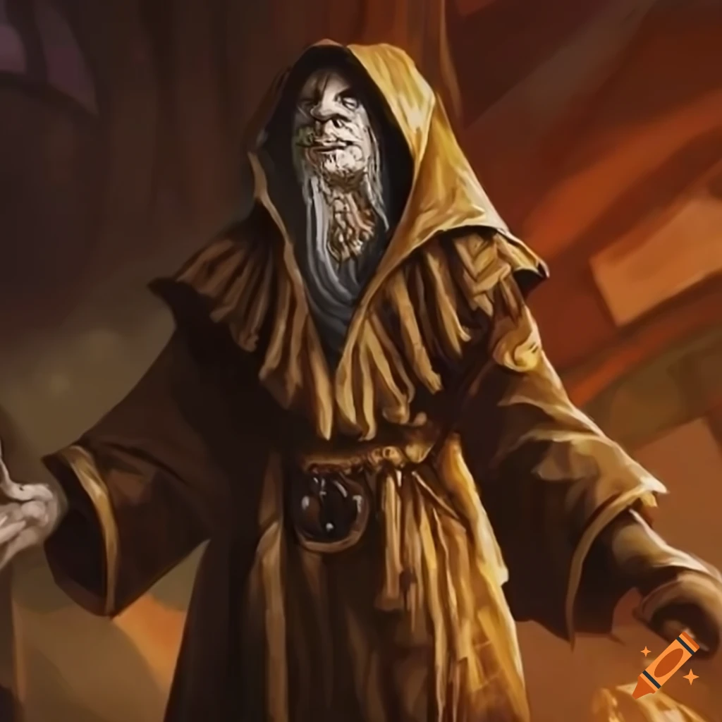 Brown monster in wizard attire from magic: the gathering on Craiyon