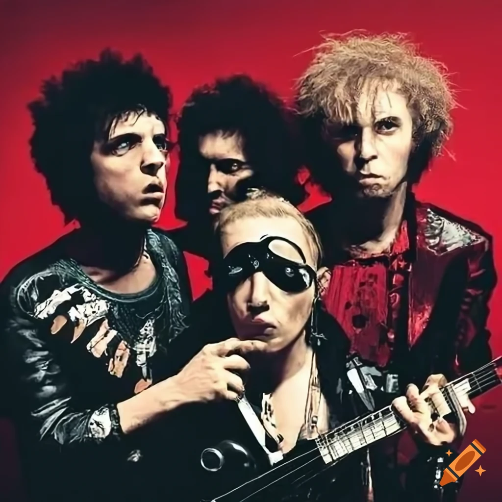 Iconic punk band performing on stage for Cult Machine album cover on ...