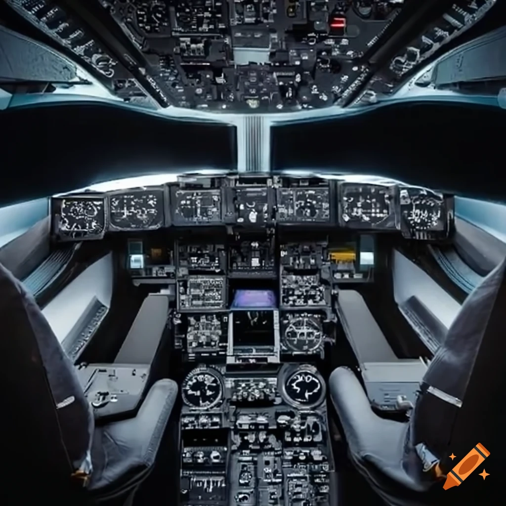 Large cockpit for a spacecraft with a small window on Craiyon