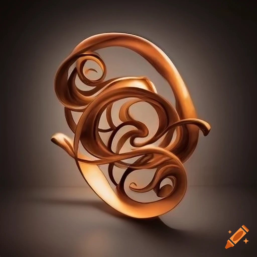 Art nouveau and cubist inspired pendant with flowing curves on Craiyon