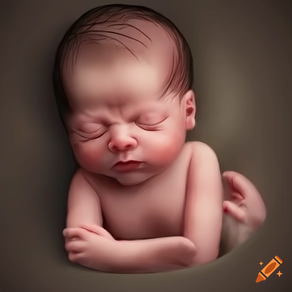Photo-realistic newborn baby sleeping peacefully on Craiyon