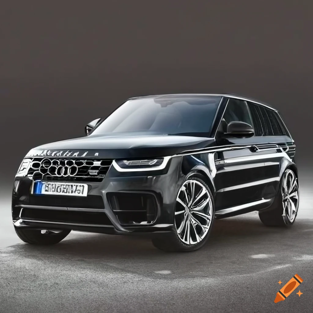 Audi a7 and range rover sport in a showroom together on Craiyon