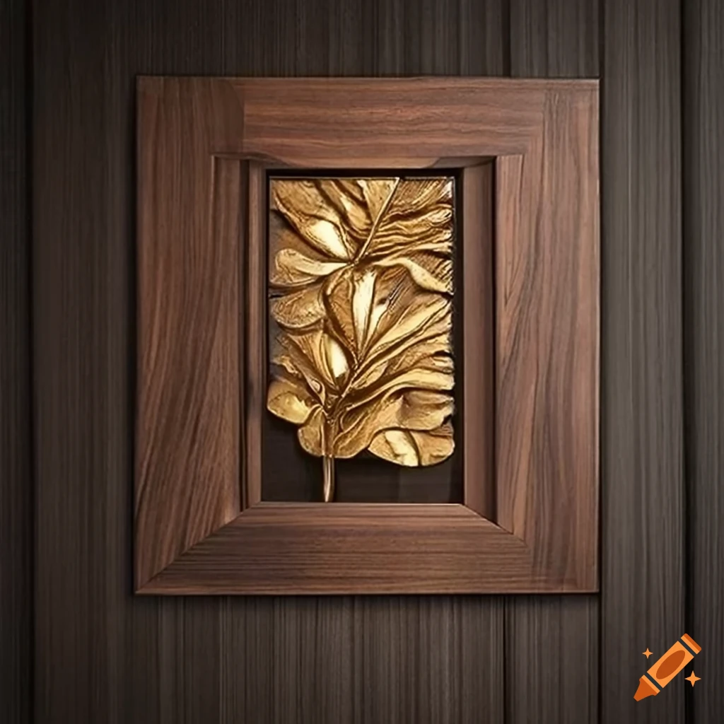 Luxurious wall art crafted from rich black walnut wood with intricate ...