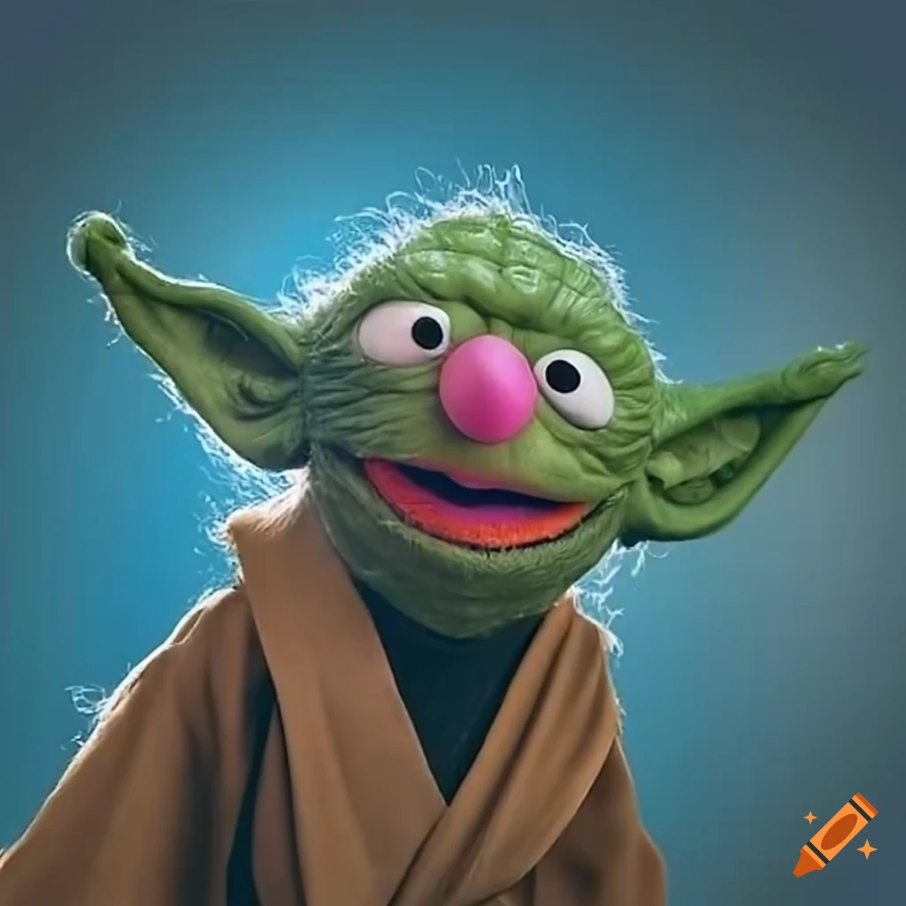 Grover as Jedi Master Yoda from Sesame Street and Star Wars crossover ...