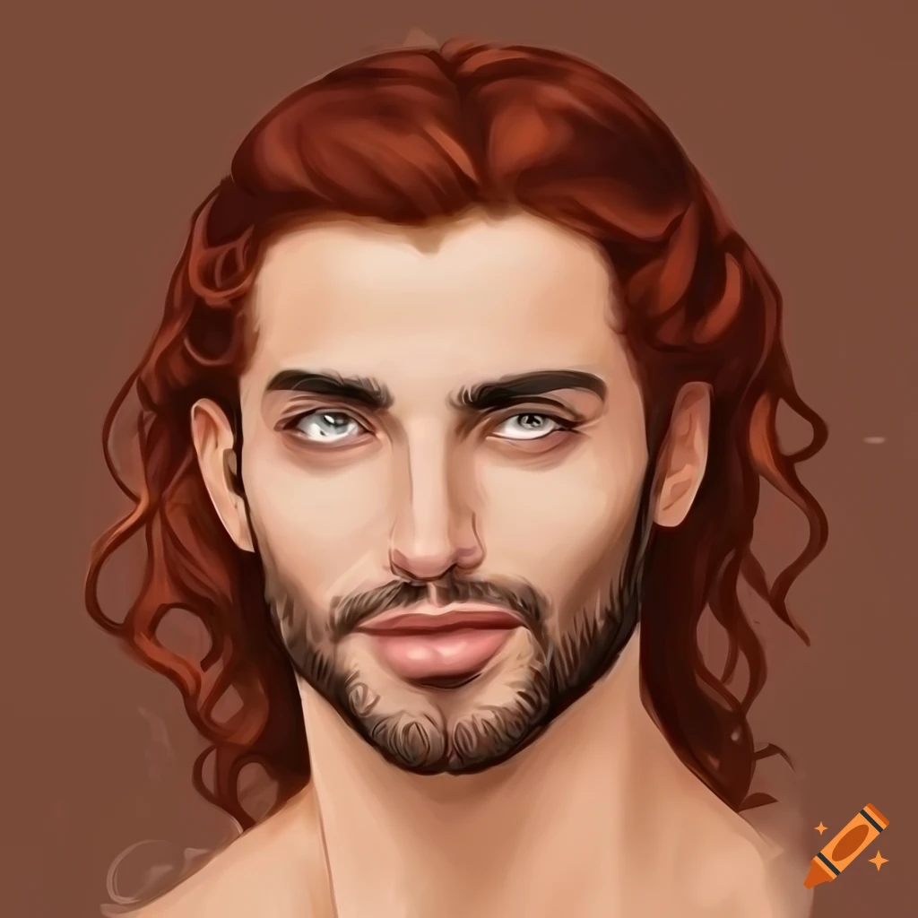 Digital art portrait of a handsome greek god in robes on Craiyon