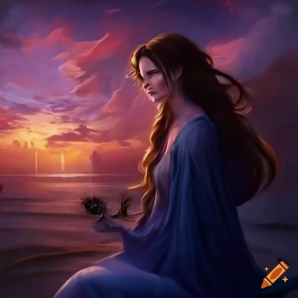 Twilight as a robe in a fantasy painting in hd 4k resolution on Craiyon