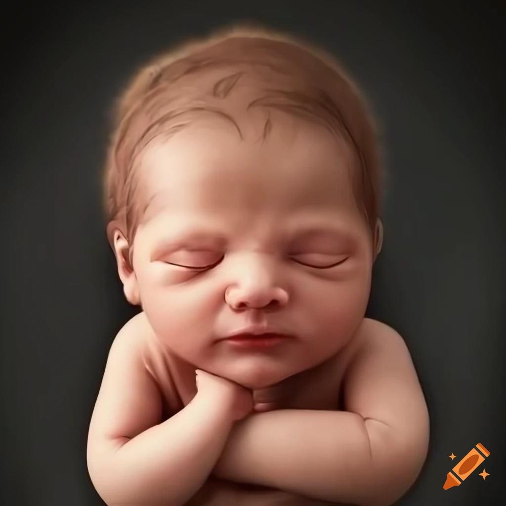 Photo-realistic newborn baby sleeping peacefully on Craiyon