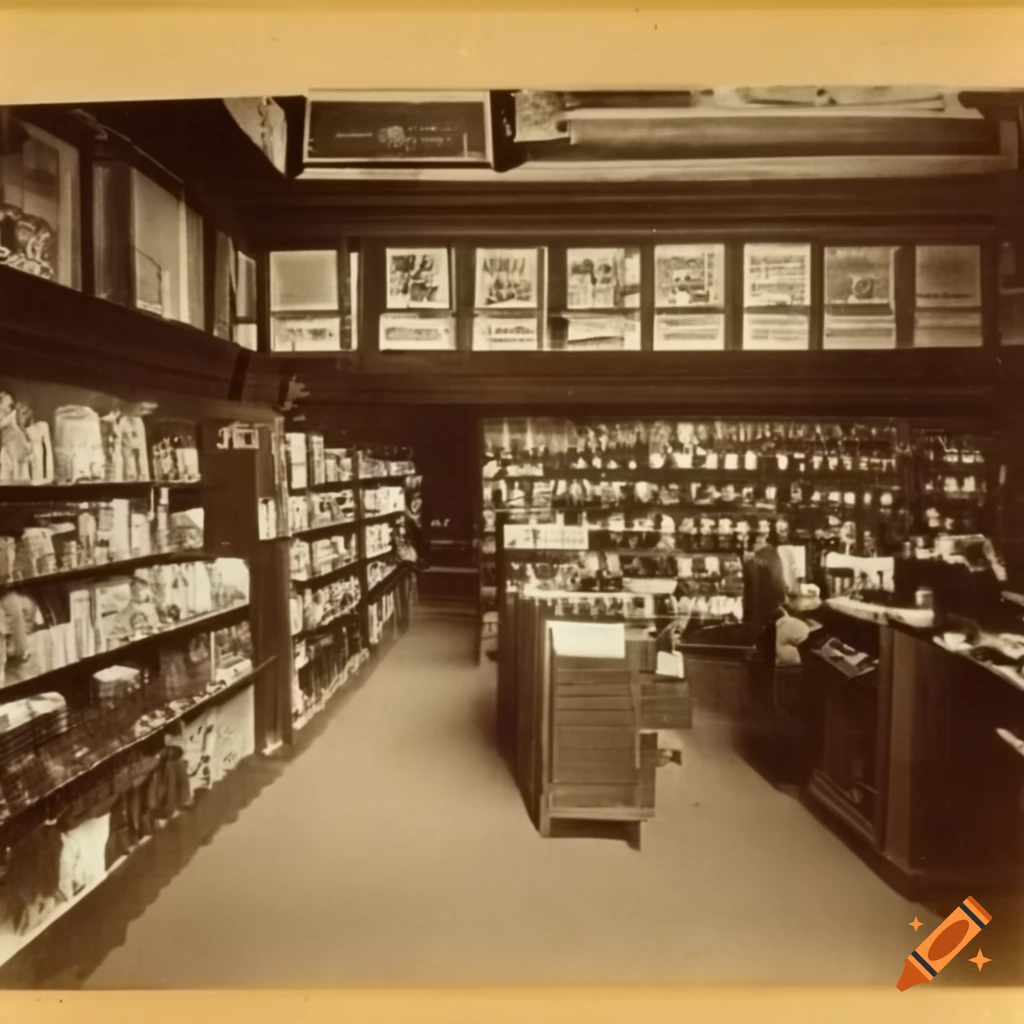 Interior of a Blockbuster video store bustling with customers on Craiyon