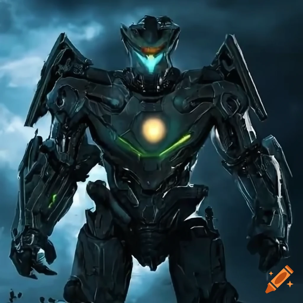 Giant titan mecha in epic Pacific Rim style scene on Craiyon