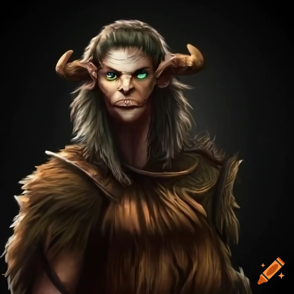 Character almanbur, a faun ranger seeking justice against teslazon ...