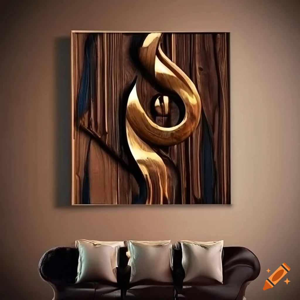 Luxurious wall art crafted from rich black walnut wood with intricate ...
