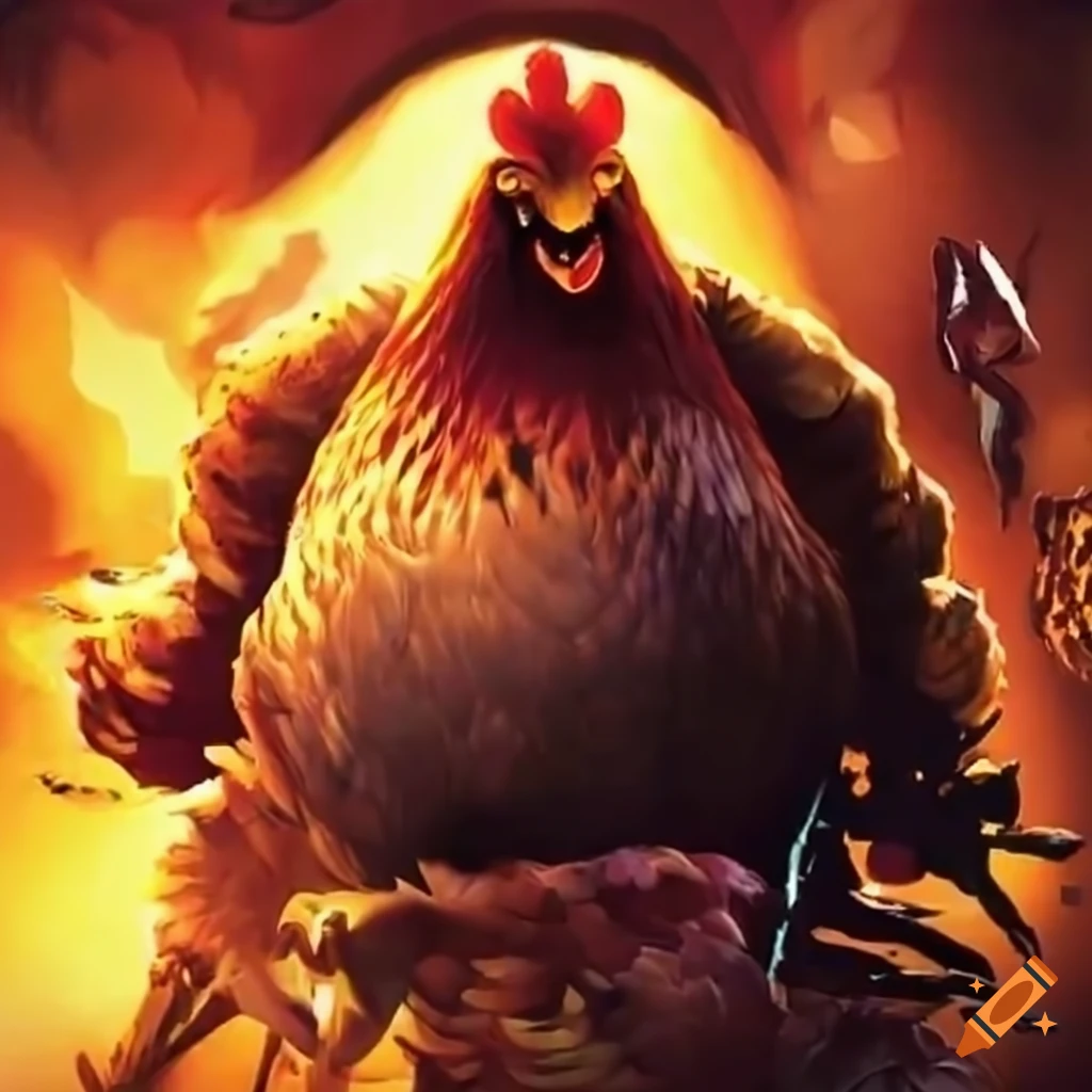 Epic chicken war scene on Craiyon