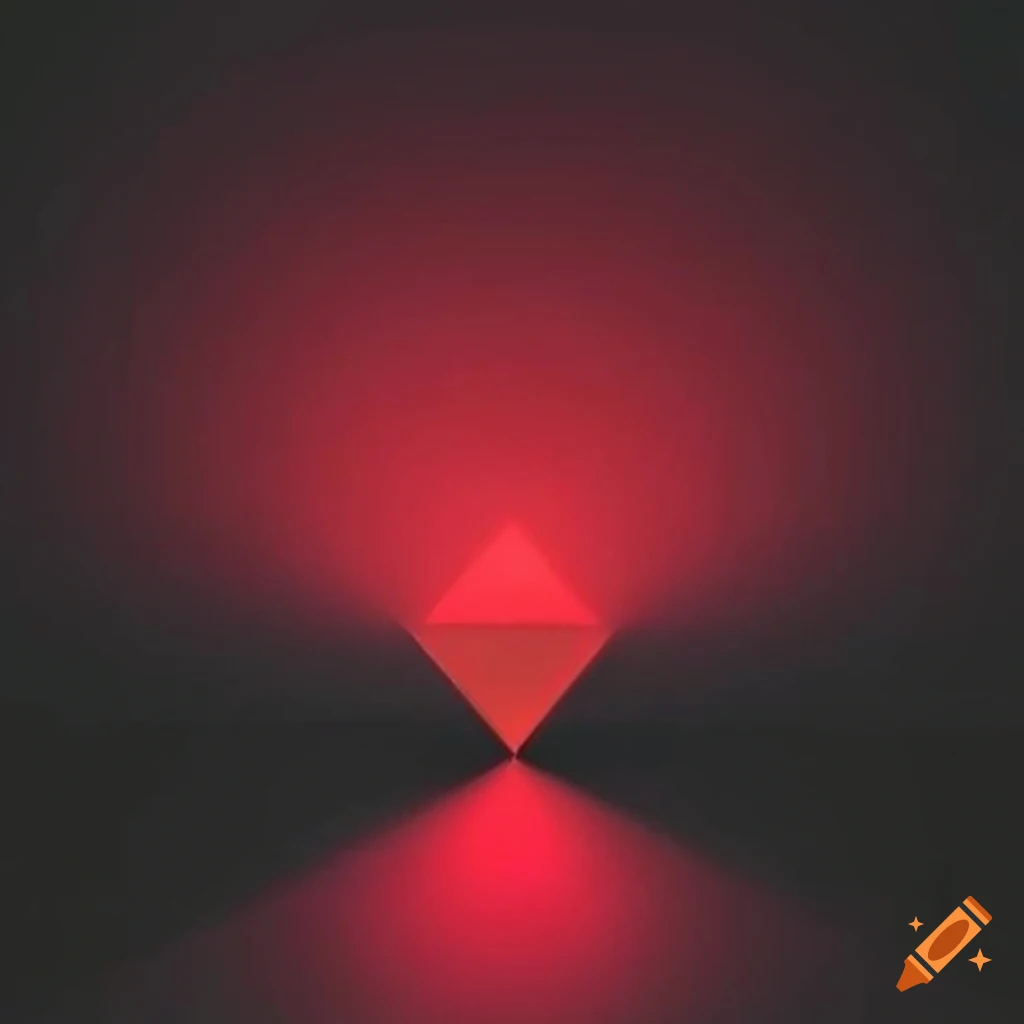 Glowing red parallelogram emitting bright light in a dark void on Craiyon