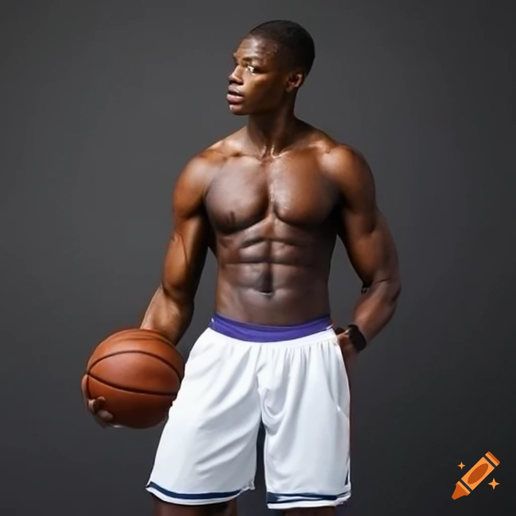 Talented basketball player with a well-defined physique on Craiyon