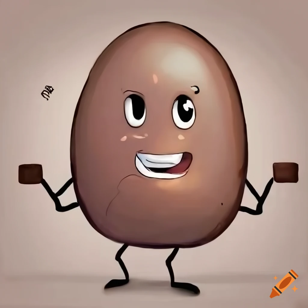 Funny coffee bean character holding a cup on Craiyon