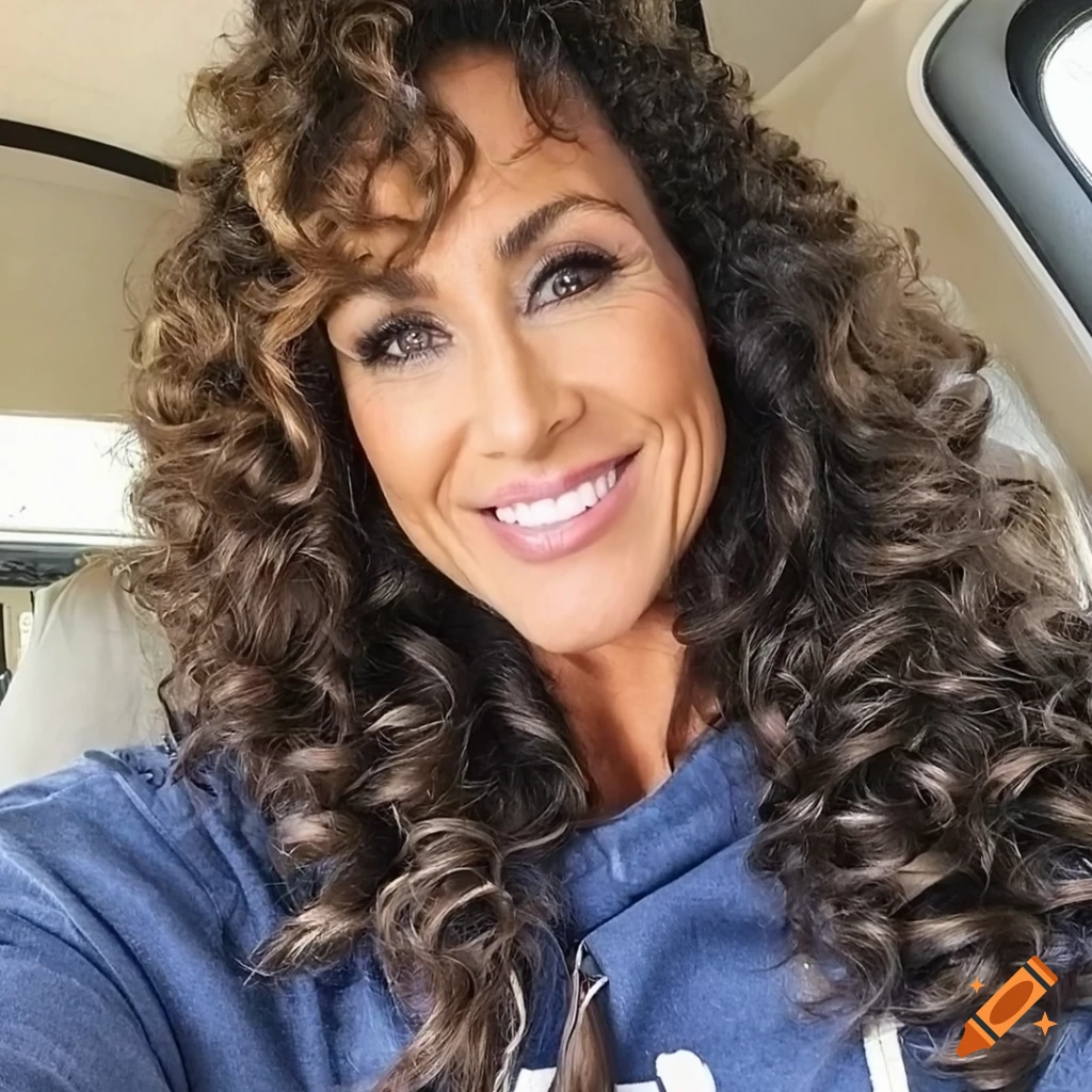 Middle aged bodybuilder Rachel McLish in luxury lounge on Craiyon