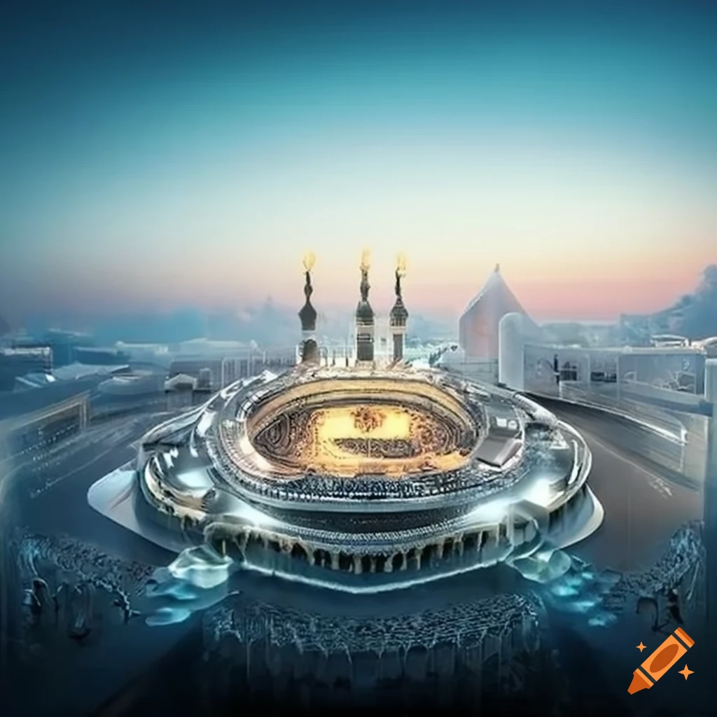 Futuristic architectural representation of Mecca in 2050 on Craiyon