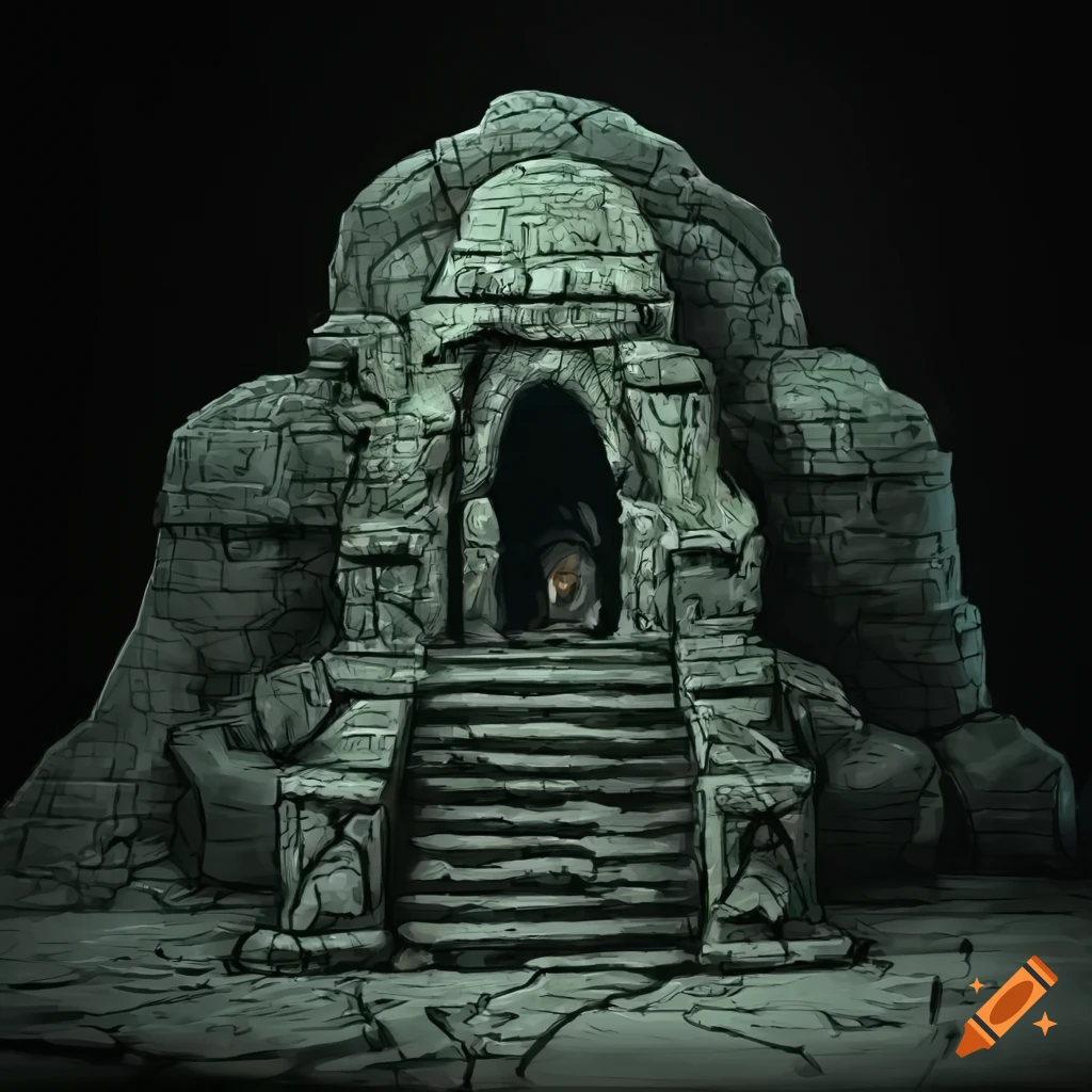 Golem graveyard with tomb and wizard's tomb in a fantasy setting on ...