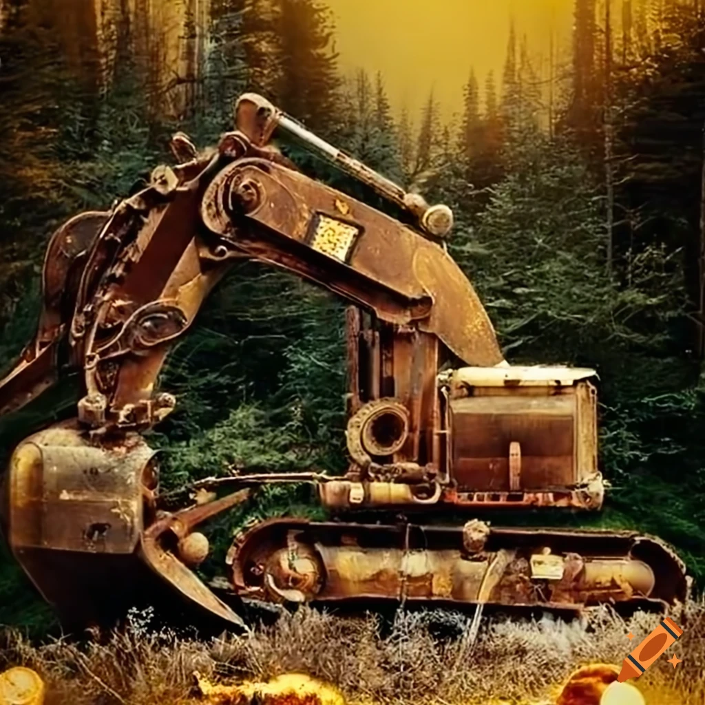 Steampunk excavator caterpillar digger in Alaska on Craiyon