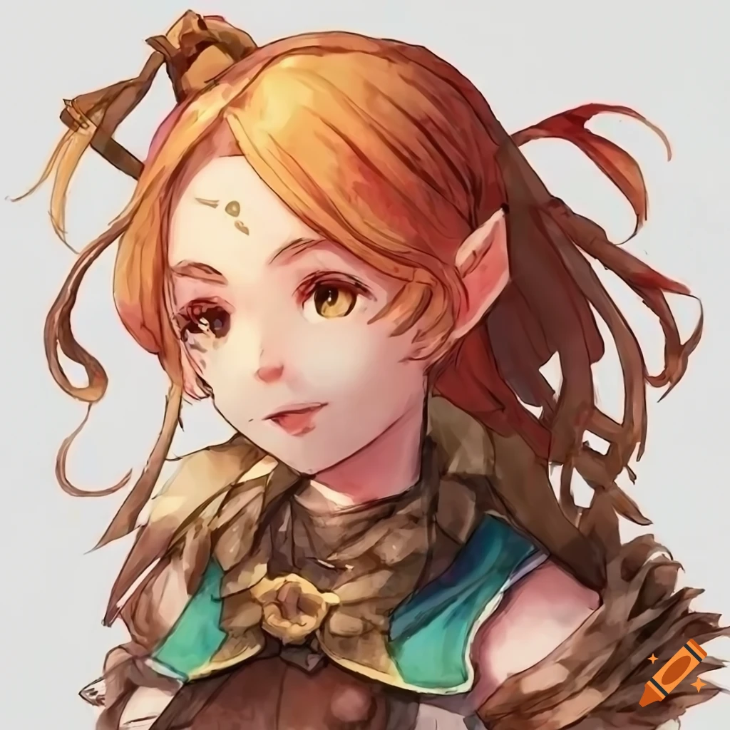 Anime female shopkeeper in an rpg village setting on Craiyon