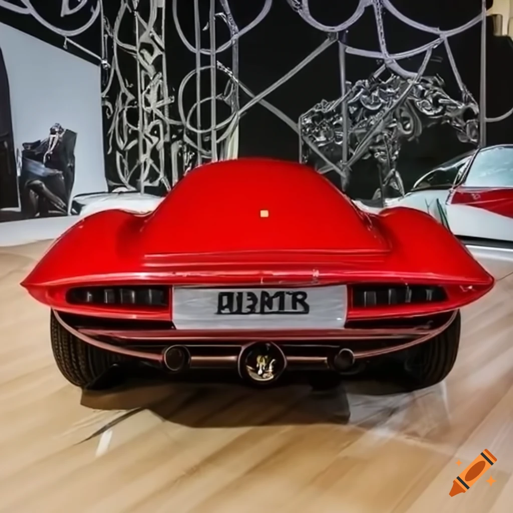 Shiny and detailed ferrari dino in luxurious car exhibition on Craiyon