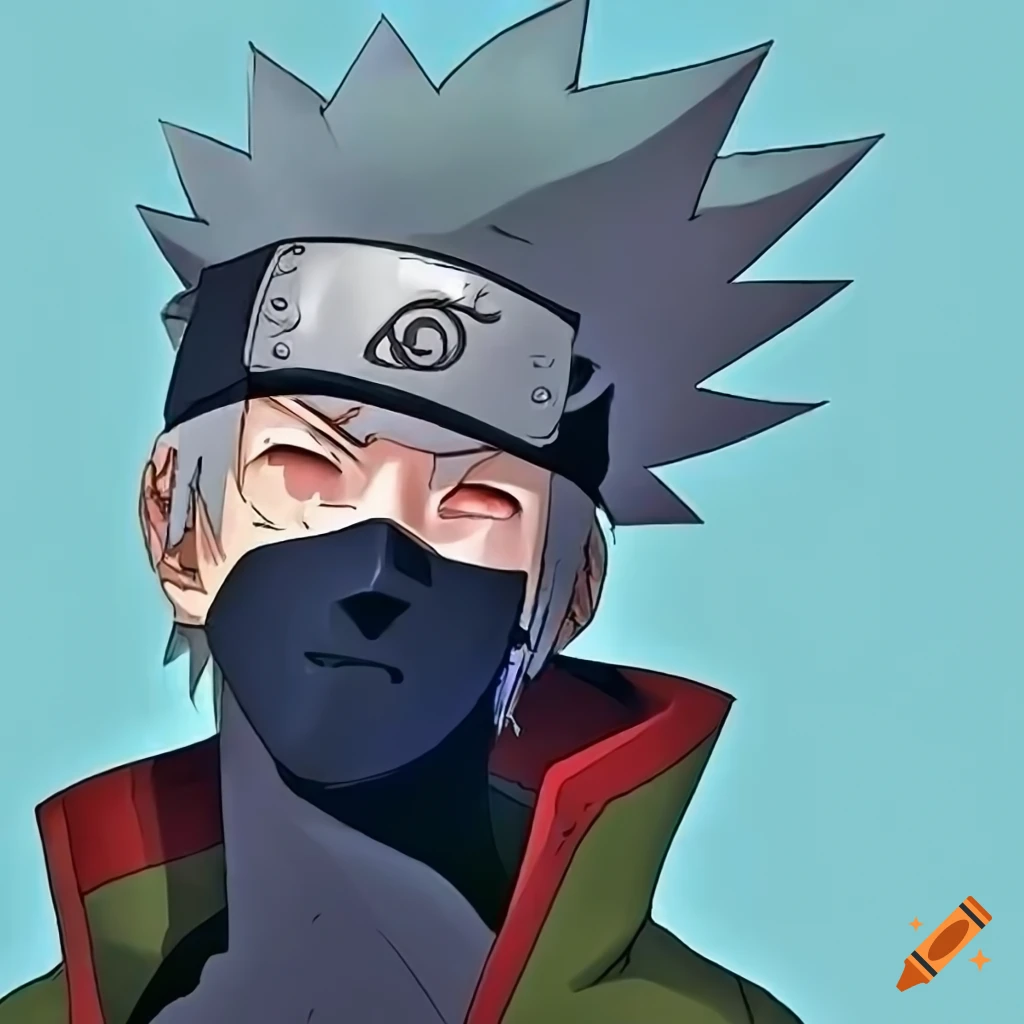 Kakashi Hatake, a tall lean ninja with spiky silver hair on Craiyon