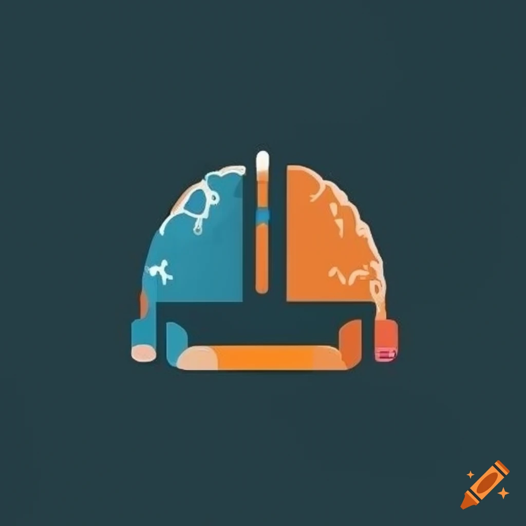 Modern minimalist logo for a civil engineer brand featuring a construction helmet and human ...
