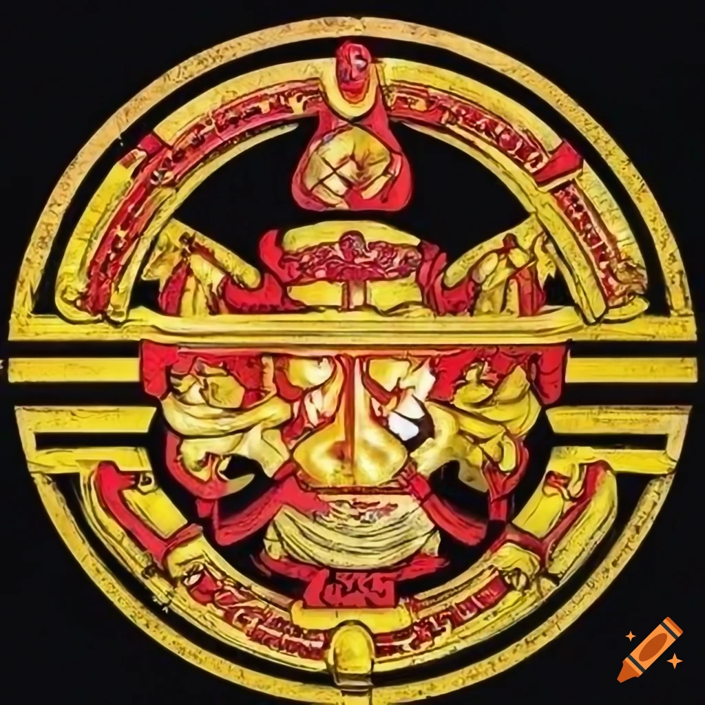 Round firefighter logo with elements of fire, earth, water, and air ...