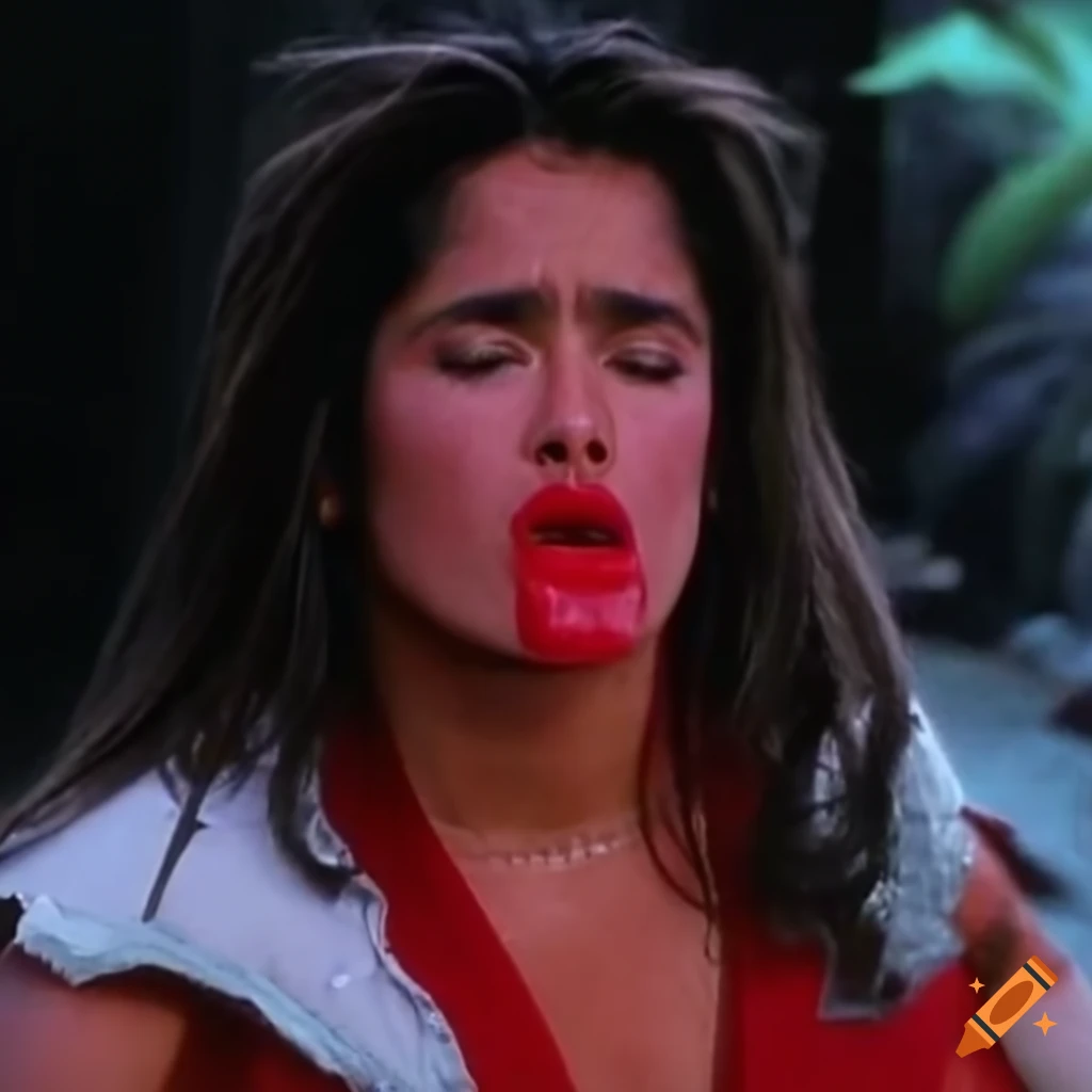 Emotive closeup of a martial artist with bruises and blood, 80's movie ...