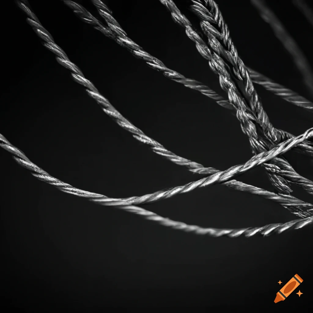 Steel factory producing twisted wire on Craiyon