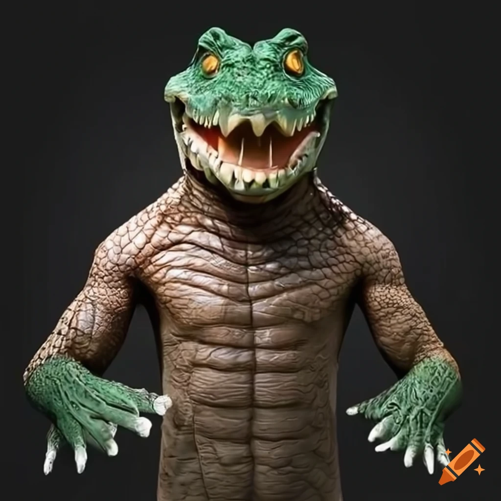 Alligator crocodile humanoid character on Craiyon