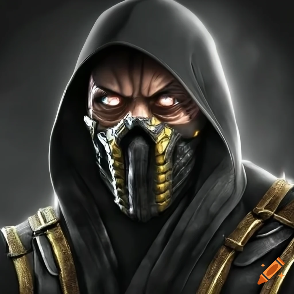Scorpion character in Mortal Kombat with epic dark art style and great ...