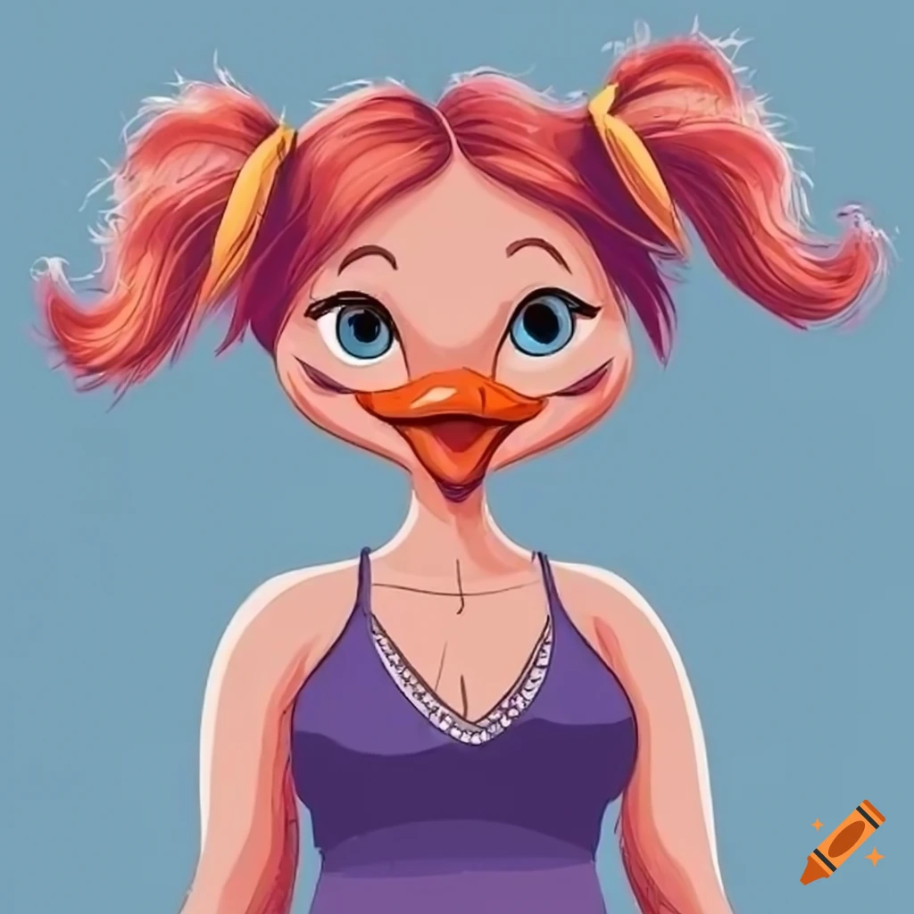 Cute Girl Duck Cartoon