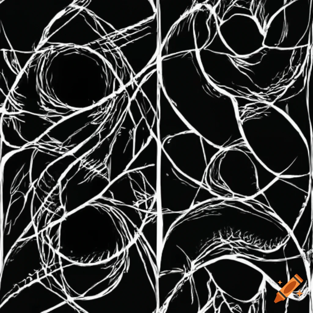 Repetitive geometric art in red and black colors capable of infinite ...