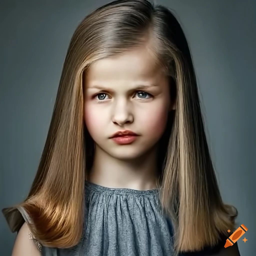 Portrait of princess leonor with a unique short hair style on Craiyon