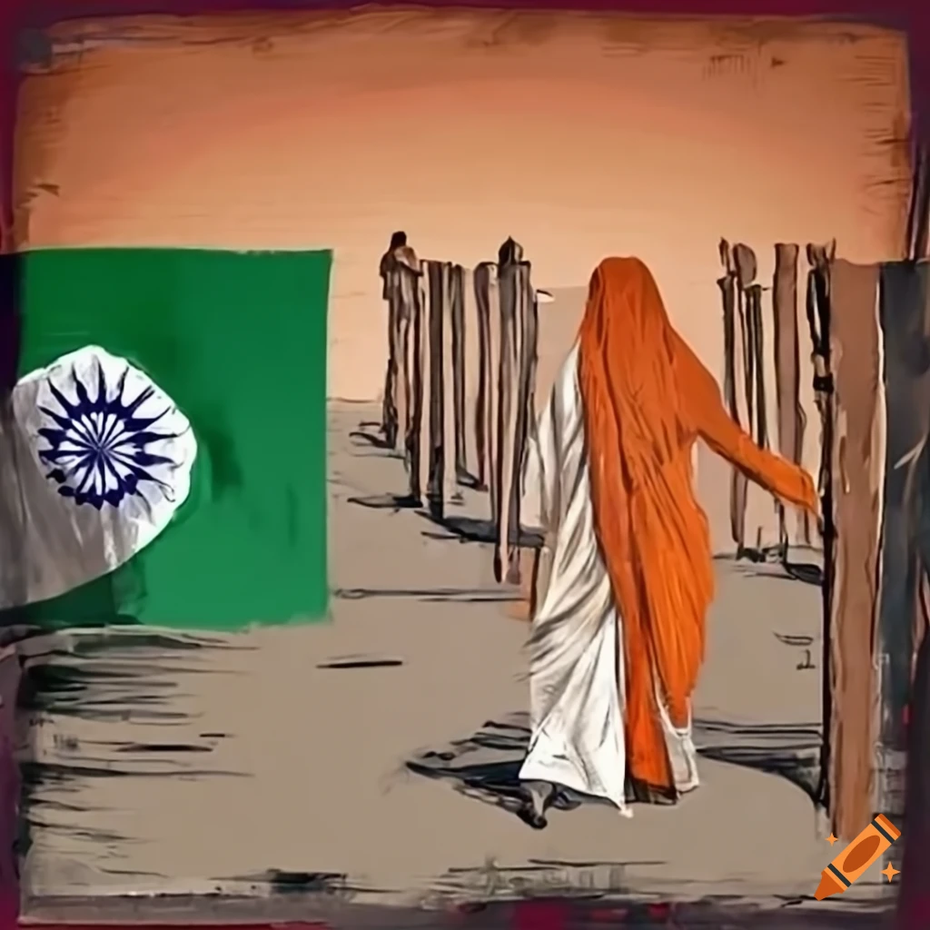 Poster depicting the suffering of the partition in India showing both ...