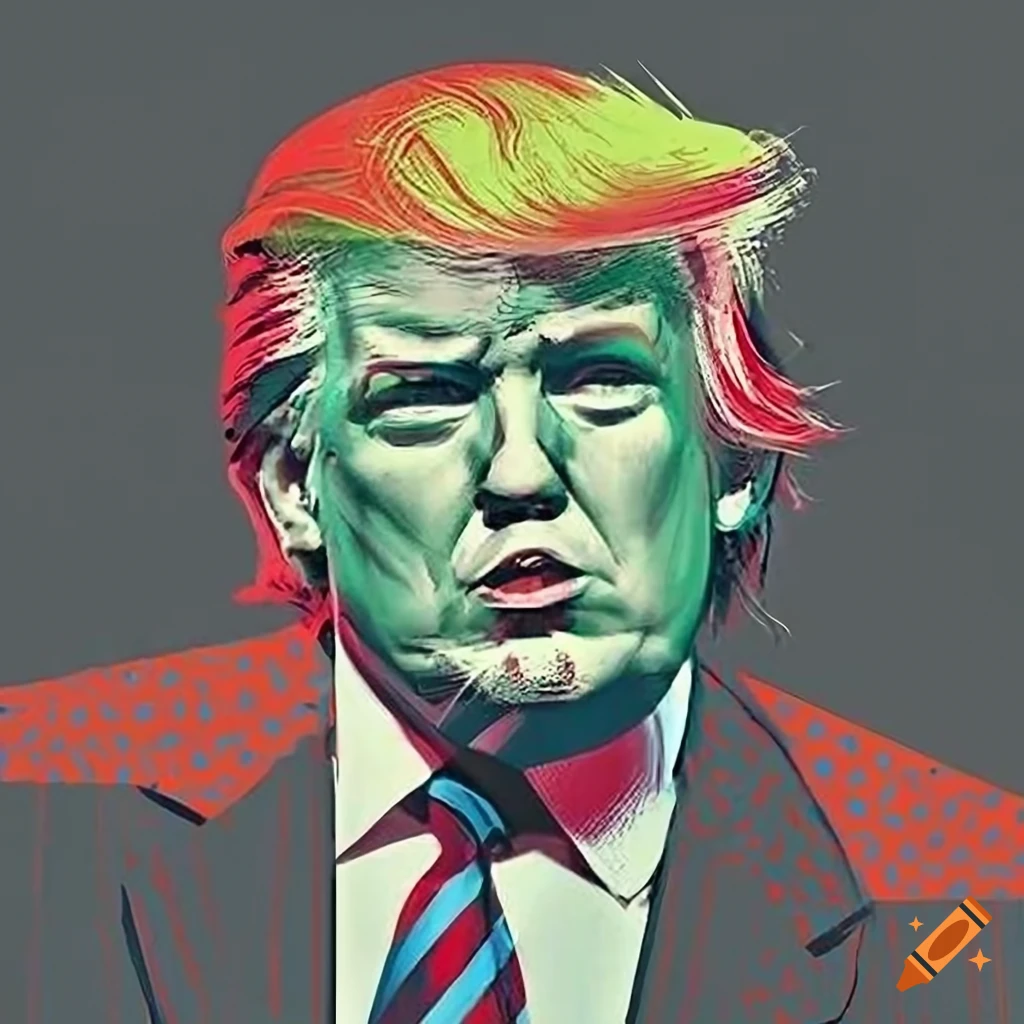 Bold pop art design with Donald Trump and American patriotism symbols ...