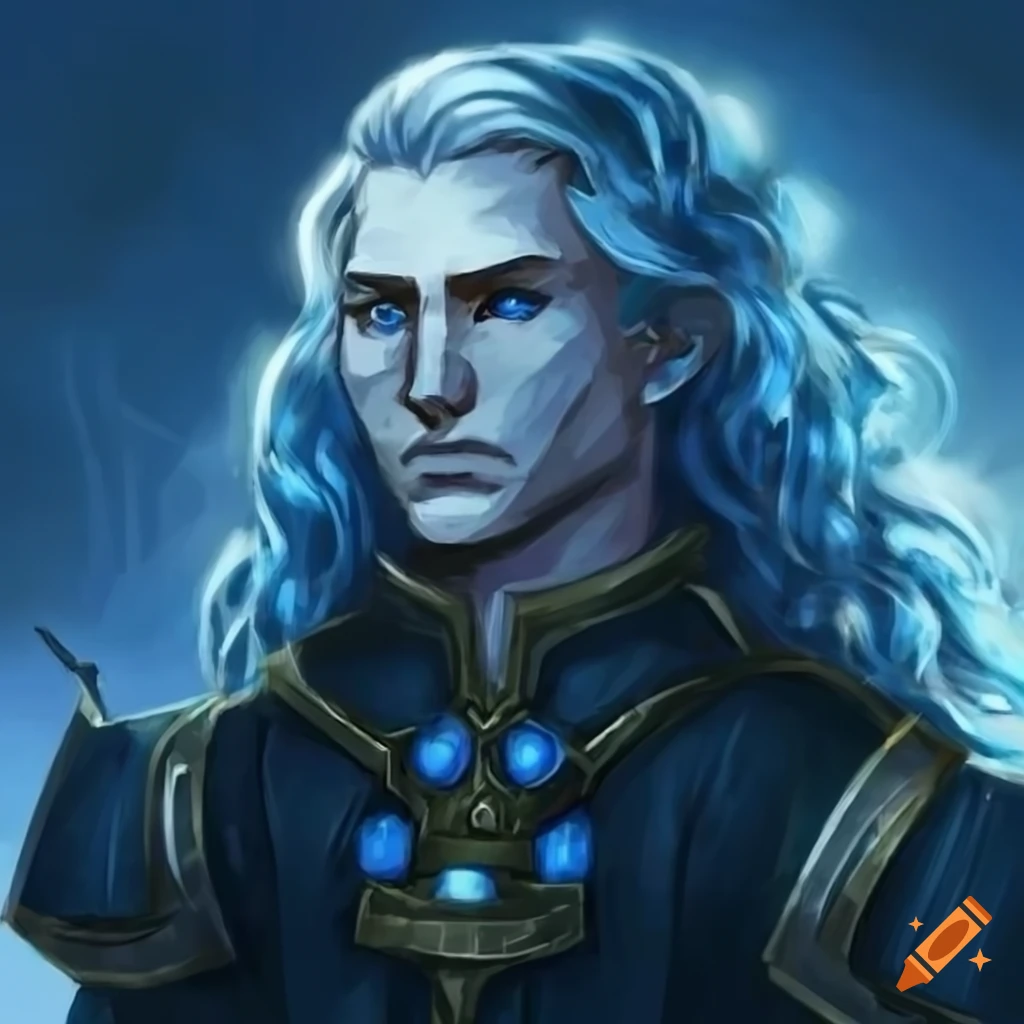 Male natan soldier with blue skin and white eyes in stormlight archive ...