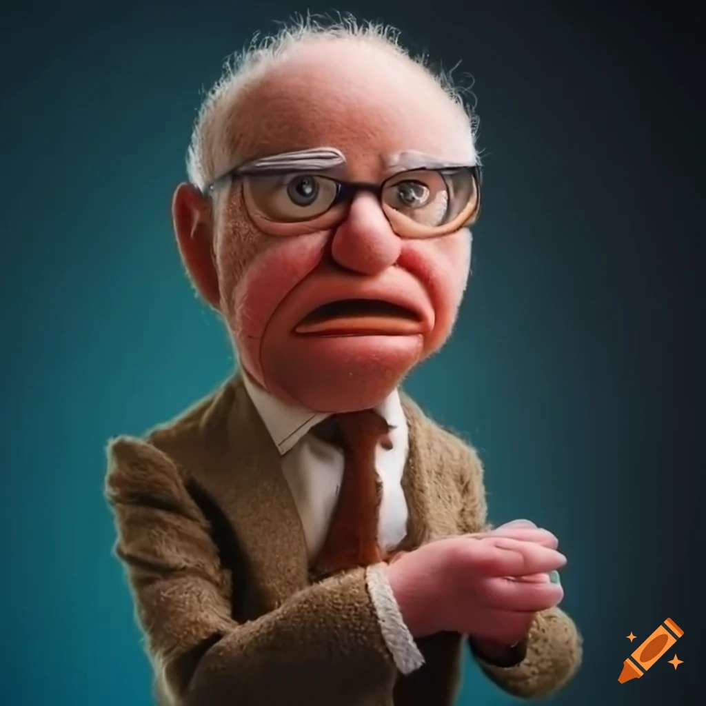 Governor Tim Walz muppet style puppet made of felt fabric with confused ...