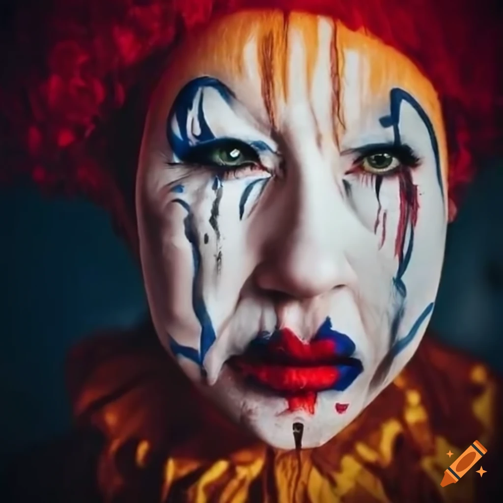 Sad Clown Makeup Street Performer On Craiyon