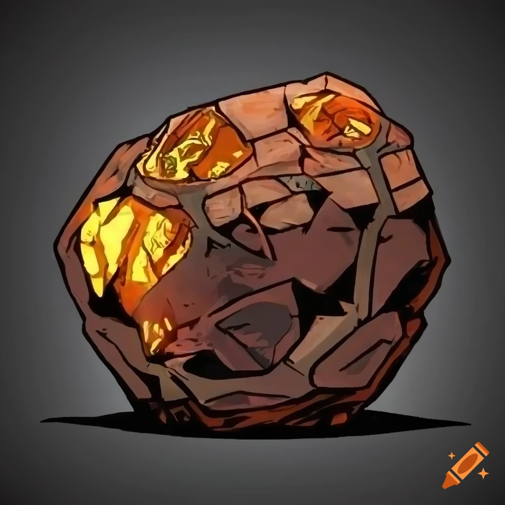 Dark amber stone in a stylized darkest dungeon theme on Craiyon