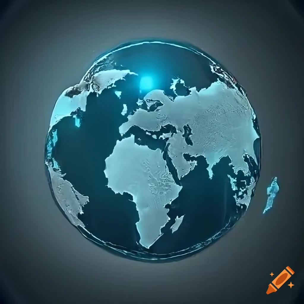 AI-generated world map with illuminated borders and futuristic closing ...