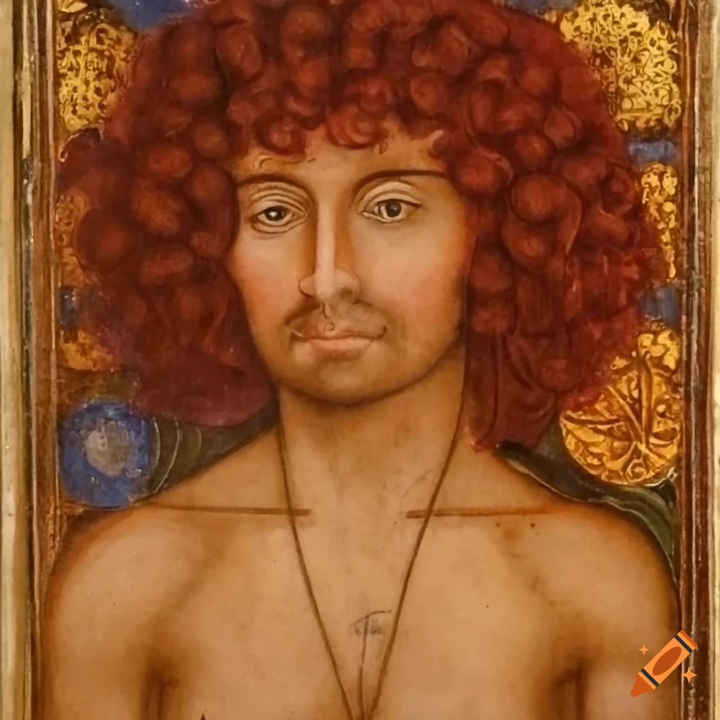 Illuminated manuscript painting of a man with arabic features sitting ...