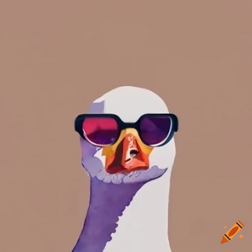 Goose wearing sunglasses, perfect for avatar logos on Craiyon