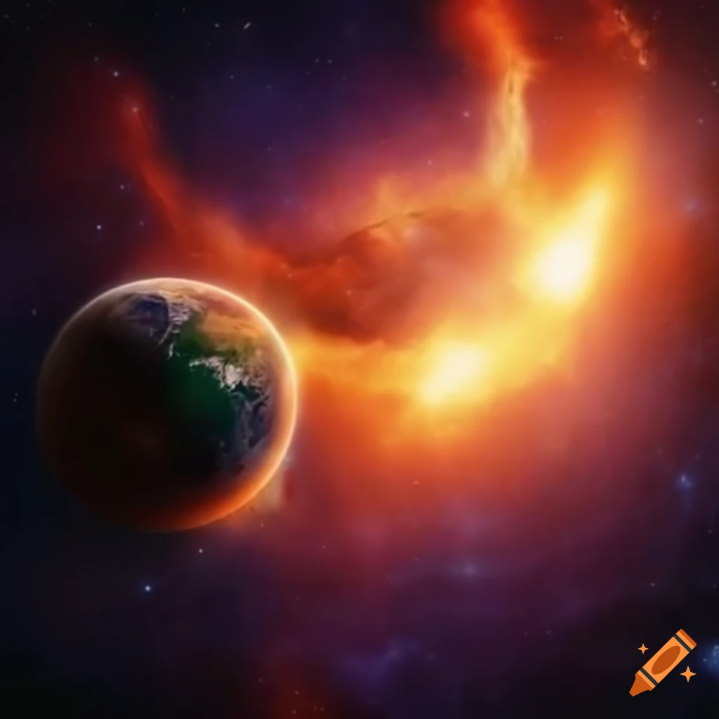 Earth exploding on Craiyon